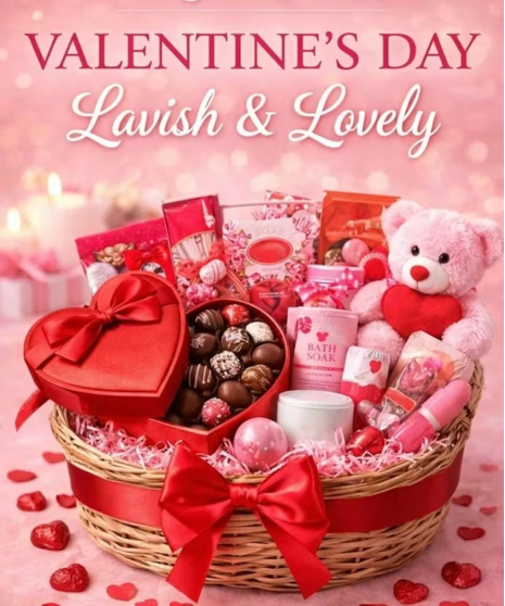 Valentine's Basket - Pearland TX Flower Delivery by Window Box Florist